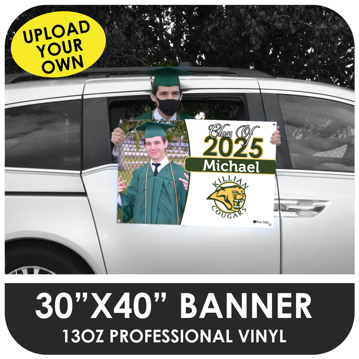 Upload Your Own Image - Car Banner for Graduation Parades – Fox-Mar